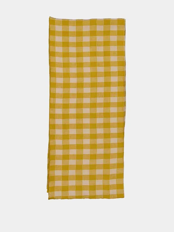 MAISON DE VACANCES Bourdon Vintage Vichy Tablecloth - Yellow