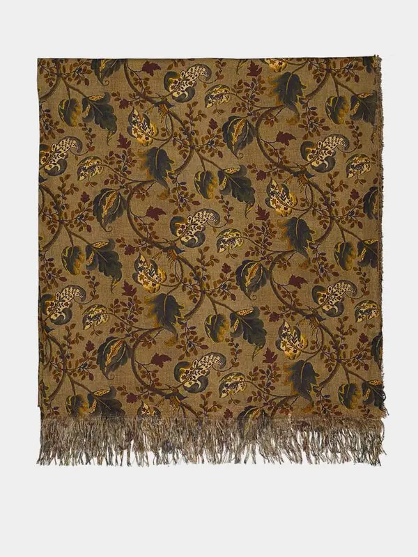THE HOUSE OF LYRIA Tormento Patterned Linen Tablecloth - Multicolour