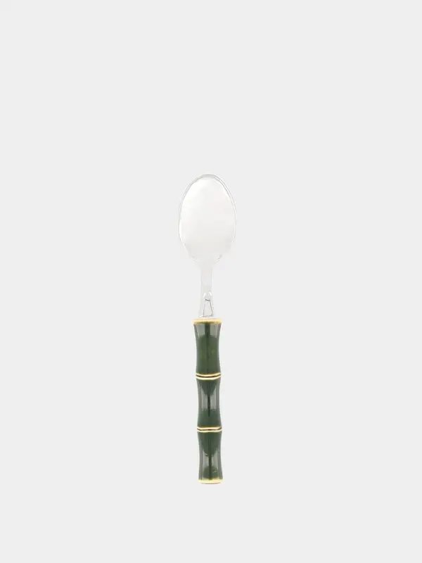 NEVA Green Bamboo Coffee Spoon - Silver