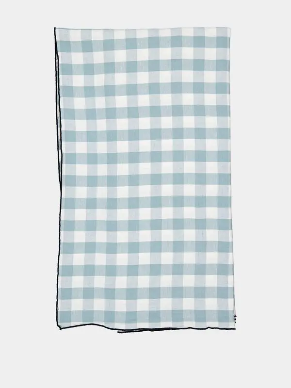 MAISON DE VACANCES Mimi Vichy Aqua Noir Tablecloth