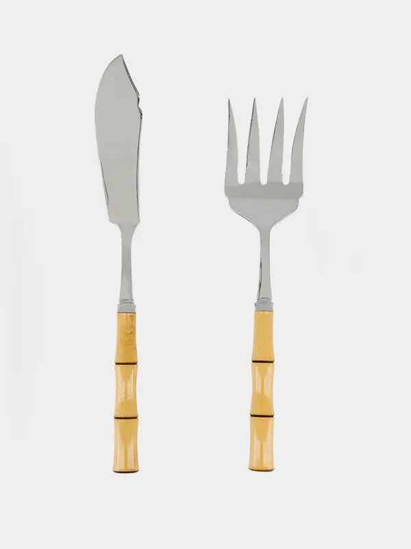 CAPDECO Byblos Bamboo Fish Servers - Brown