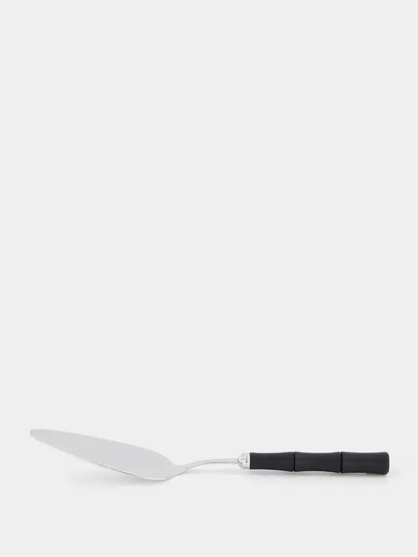 CAPDECO Byblos Bamboo Black Cake Server By - Silver