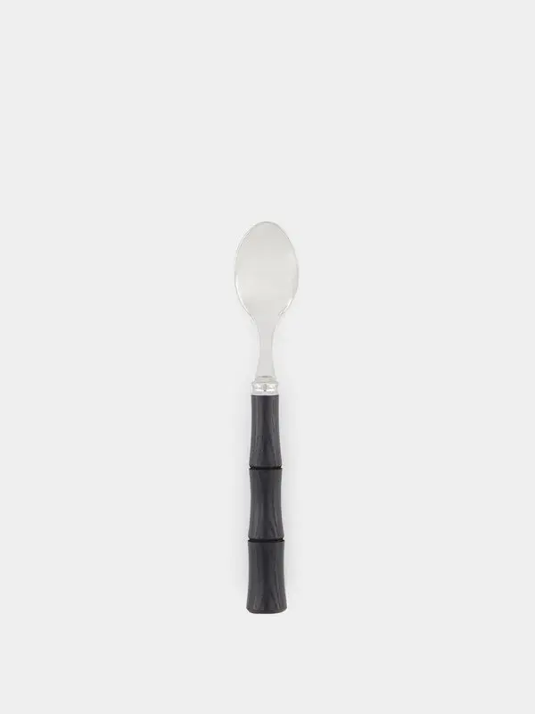 CAPDECO Byblos Bamboo Black Demitasse Spoon - Silver