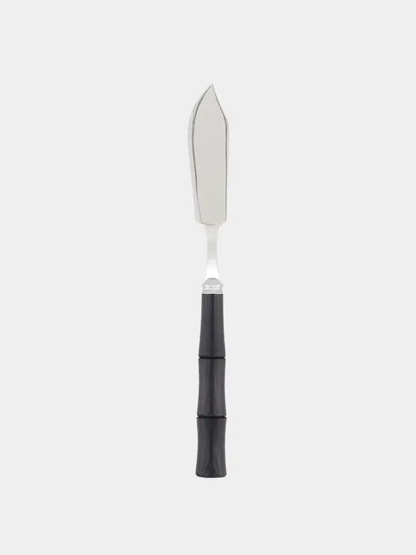 CAPDECO Byblos Bamboo Black Fish Knife - Silver