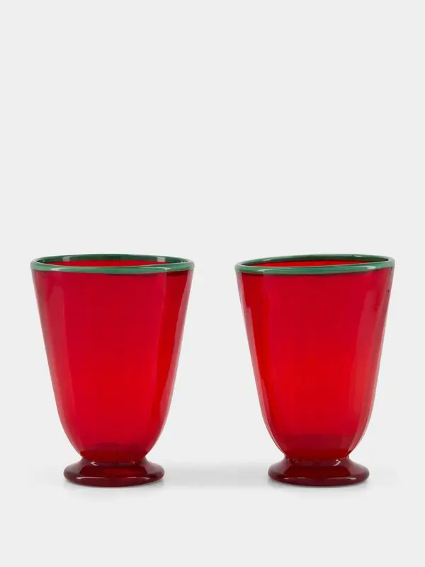 La DoubleJ Set Of 2 Murano Glasses - Red