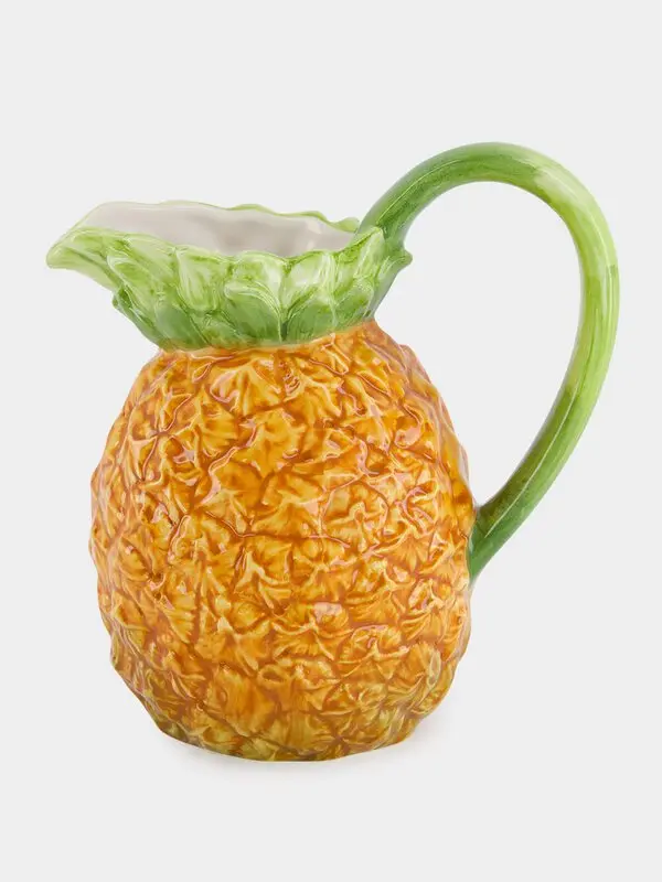 LES-OTTOMANS Ceramic Pineapple Jug - Orange
