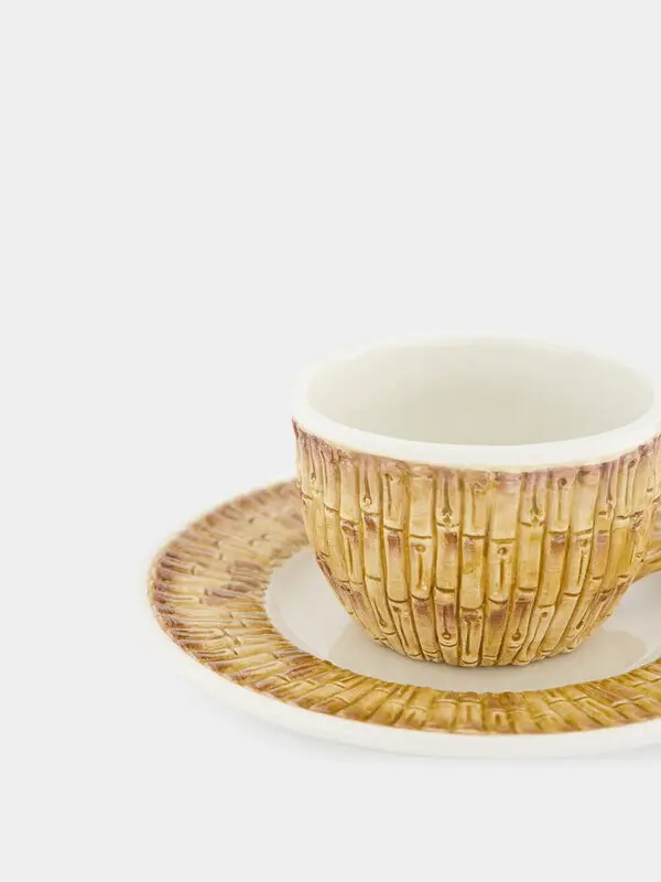 LES-OTTOMANS Bamboo Ceramic Tea Cup