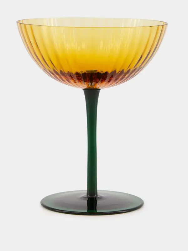 La DoubleJ Glass Champagne Coupe Set - Yellow