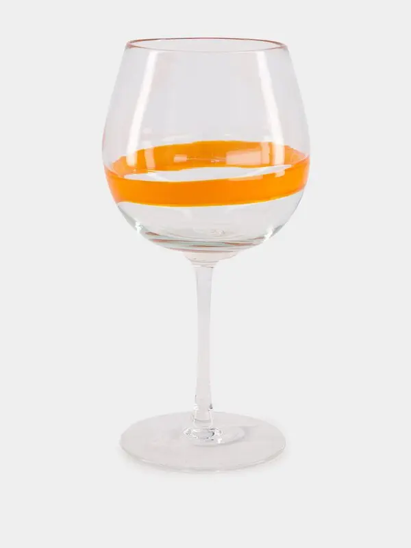 VETRERIA MURANO Stripe Design Wine Glass - Orange
