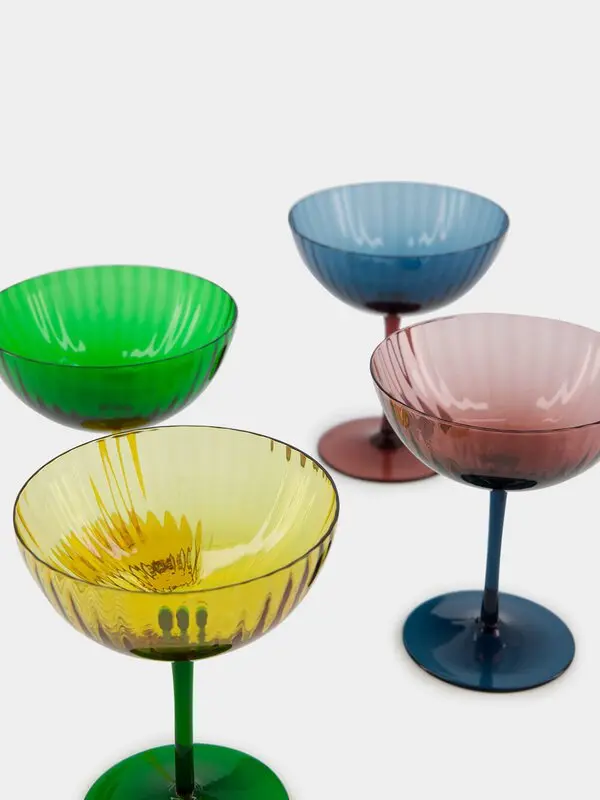 La DoubleJ Set Of 4 Glass Coupes - Multicolour