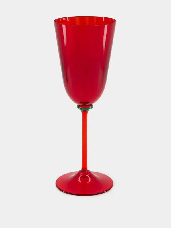 La DoubleJ Murano Wine Glasses Set Of Two - Red
