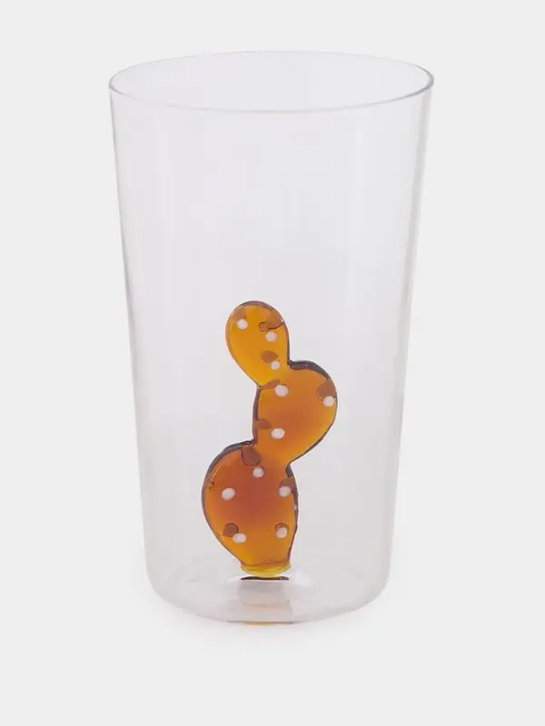 ICHENDORF MILANO Longdrink Glass With Cactus Design - Brown