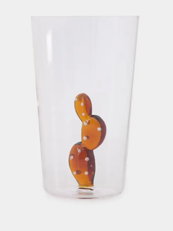 ICHENDORF MILANO Longdrink Glass With Cactus Design - Brown