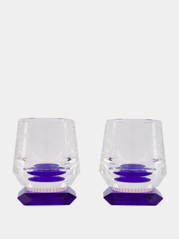 REFLECTIONS COPENHAGEN Whimsy Whisky Set Of 2 Glasses - Blue