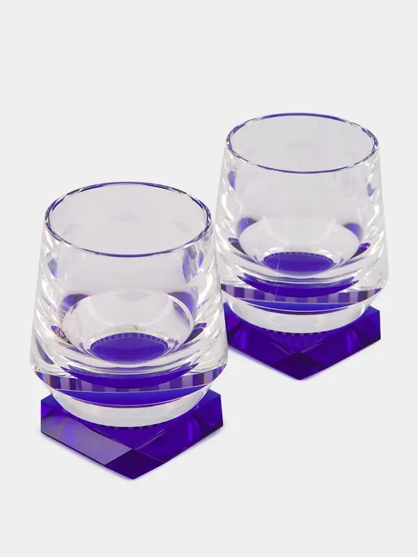 REFLECTIONS COPENHAGEN Whimsy Whisky Set Of 2 Glasses - Blue