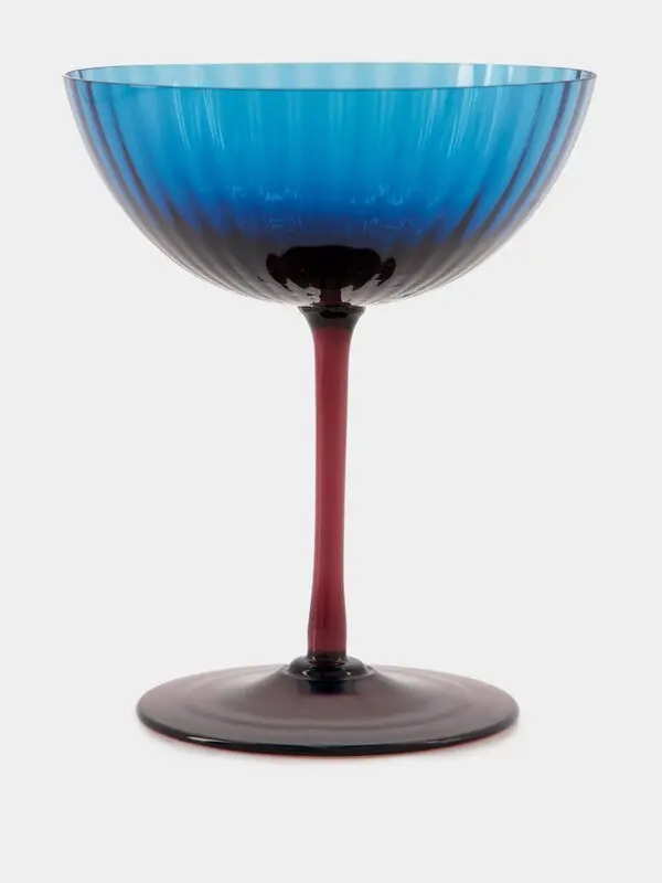 La DoubleJ Blu Fumé Champagne Coupe Set - Blue