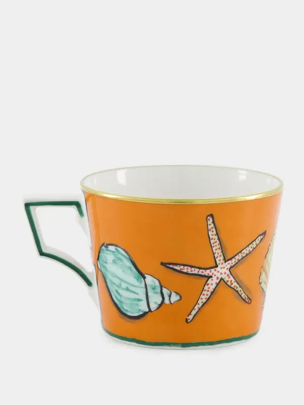 GINORI 1735 Il Viaggio Di Nettuno Tea Set - Orange