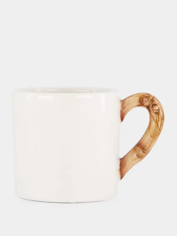 LES-OTTOMANS Bamboo Ceramic Tea Cup And Saucer