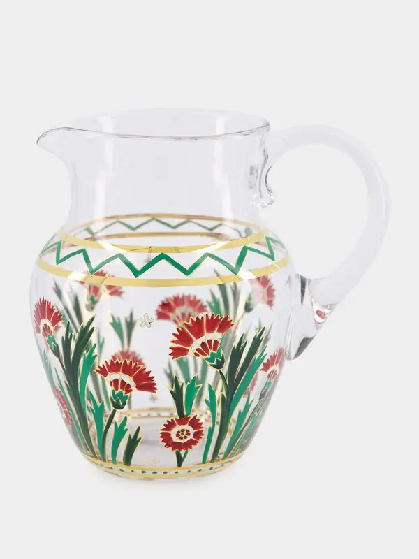 LOBMEYR Dkr 16 Persian Flowers No. 2 Crystal Pitcher - Multicolour