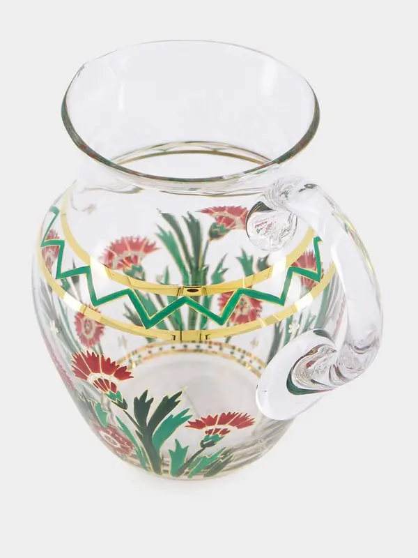 LOBMEYR Dkr 16 Persian Flowers No. 2 Crystal Pitcher