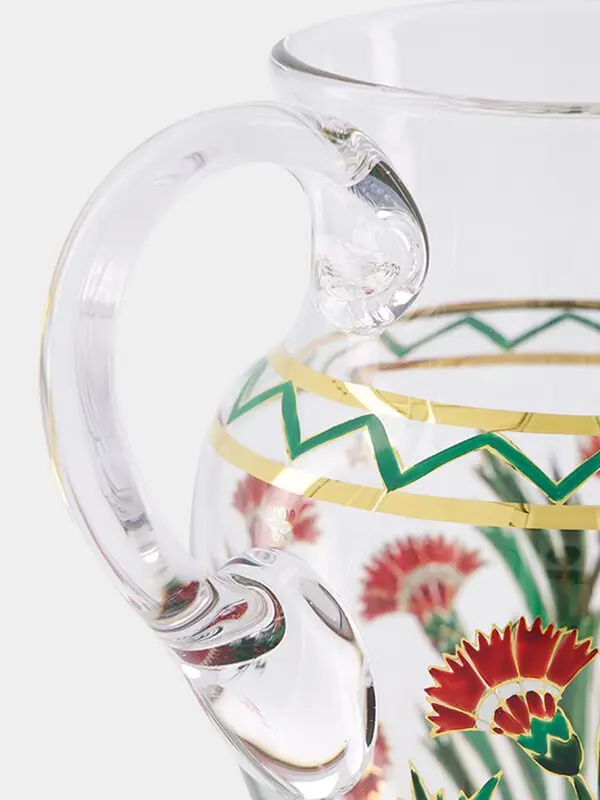 LOBMEYR Dkr 16 Persian Flowers No. 2 Crystal Pitcher