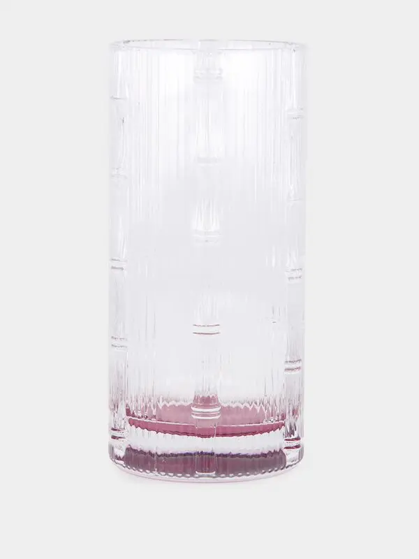 La DoubleJ Solid Bamboo Highball Glasses Set Of 2 - Pink
