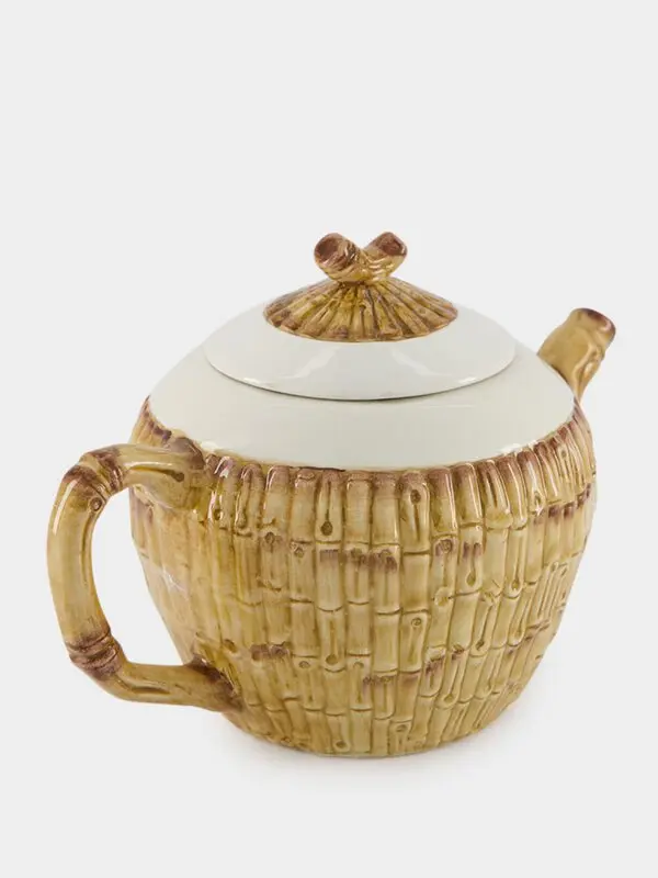 LES-OTTOMANS Bamboo Ceramic Teapot