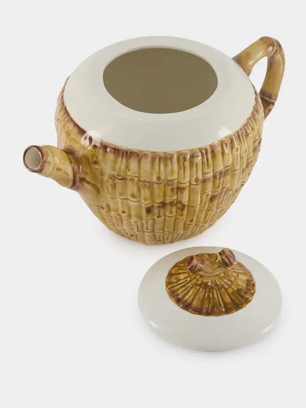LES-OTTOMANS Bamboo Ceramic Teapot