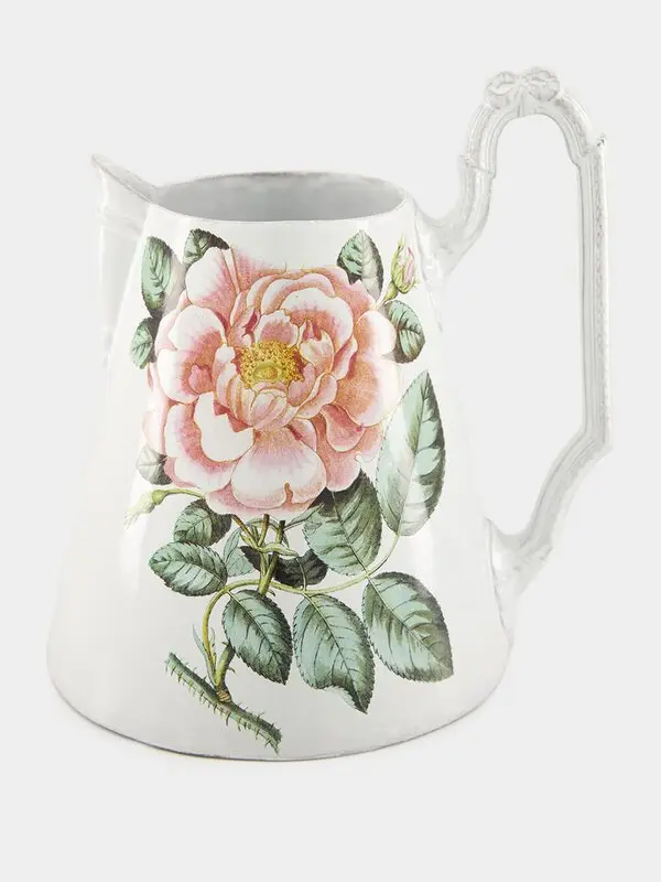 ASTIER DE VILLATTE Rose Pitcher With Large Handle - White