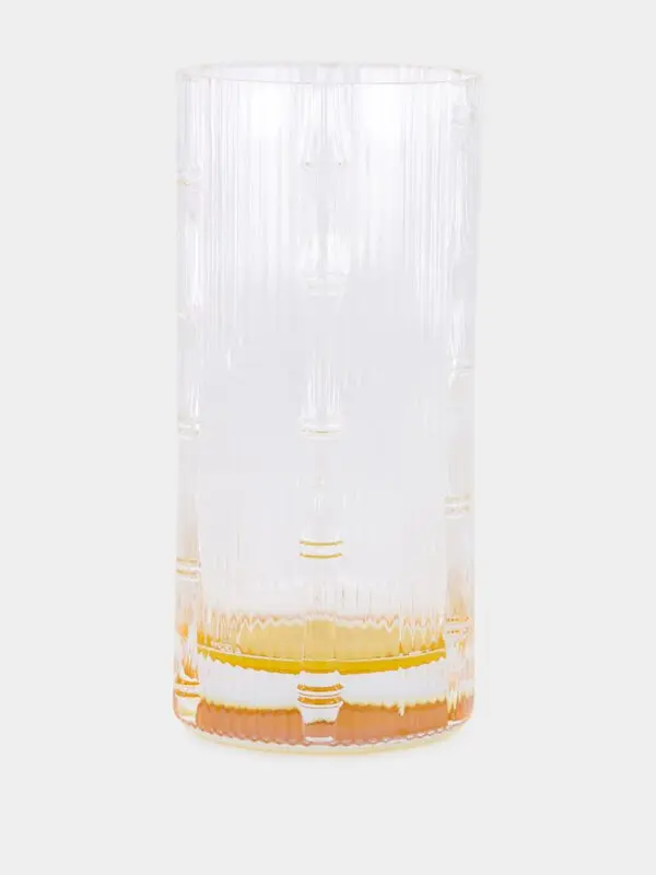 La DoubleJ Solid Amber Bamboo Highball Glasses Set Of 2 - Yellow