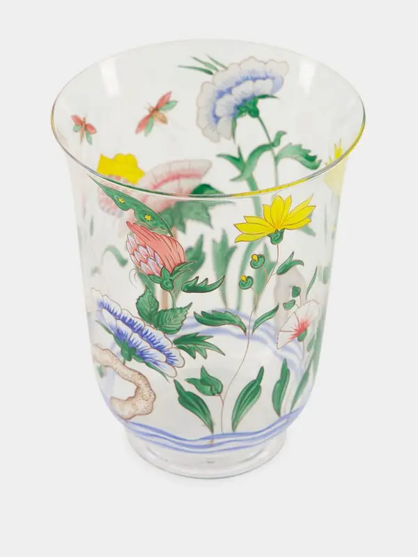 LOBMEYR Large Crystal Tumbler Chinese Flowers
