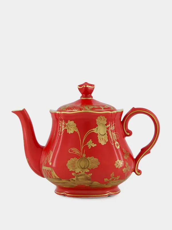 GINORI 1735 Oriente Italiano Rubrum Teapot With Cover - Red