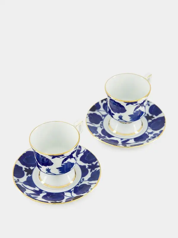 La DoubleJ Wildbird Porcelain Espresso Cup Set Of 2