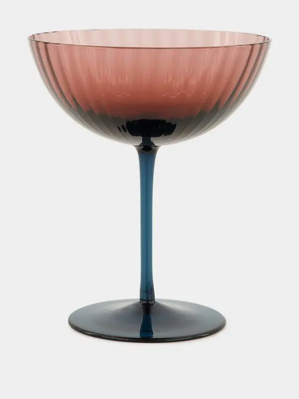 La DoubleJ Viola Murano Glass Champagne Coupe Set Of 2 - Purple