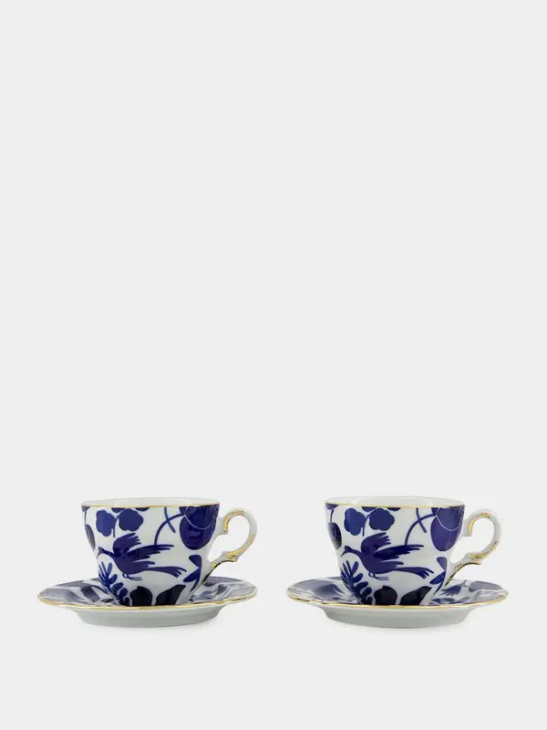 La DoubleJ Wildbird Porcelain Tea Cup Set