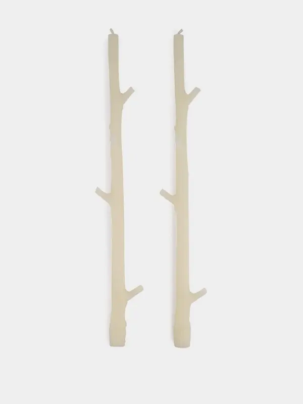 STICK CANDLES Chocolate Maple Stick Candle Set - White