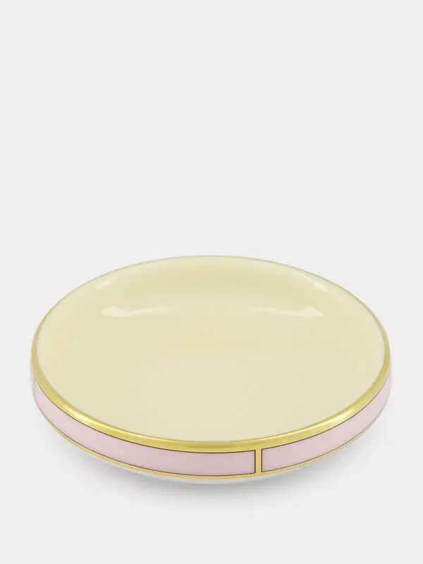 GINORI 1735 Diva Porcelain Butter Dish - Yellow