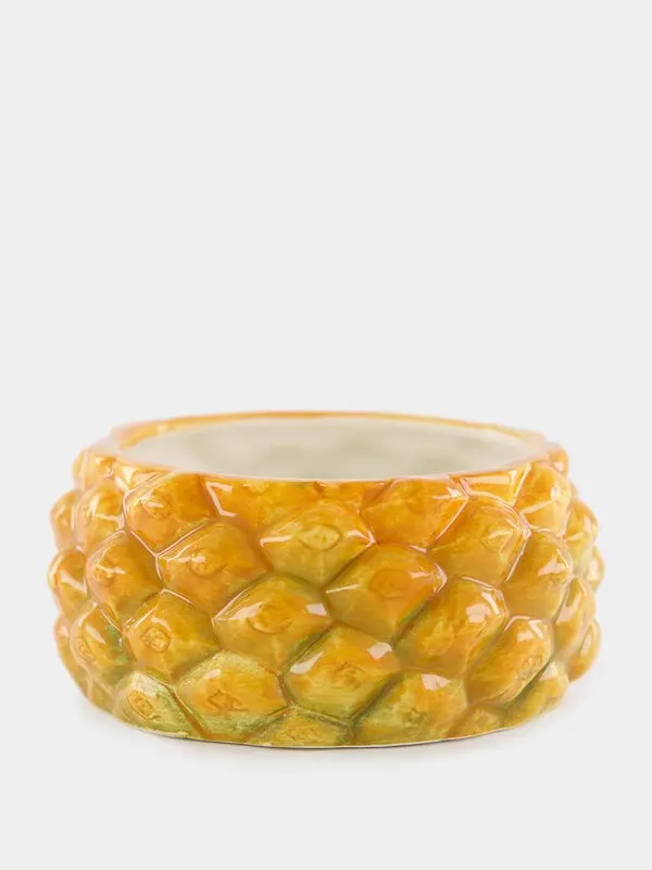 LES-OTTOMANS Set Of 2 Pineapple Ceramic Side Plates