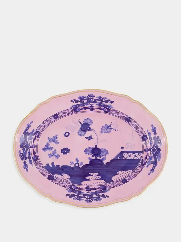 GINORI 1735 Oriente Italiano Azalea Large Oval Platter - Pink