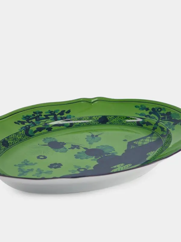 GINORI 1735 Oriente Italiano Malachite Oval Platter - Green