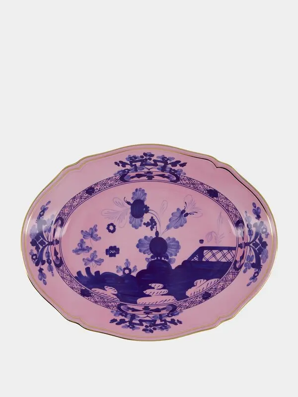 GINORI 1735 Oriente Italiano Azalea Oval Platter - Pink