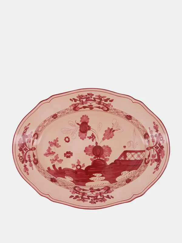 GINORI 1735 Oriente Italiano Vermiglio Oval Platter - Red