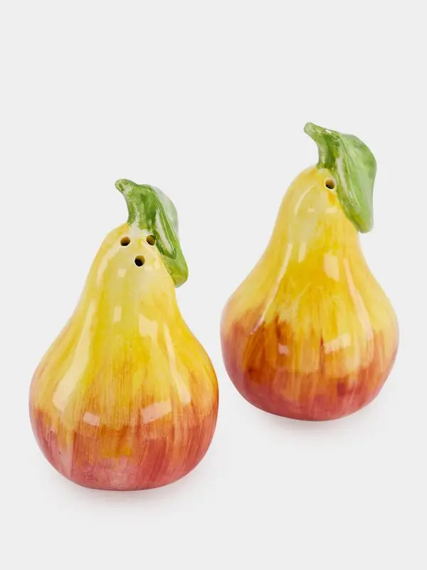 LES-OTTOMANS Pear Salt And Pepper Set - Orange