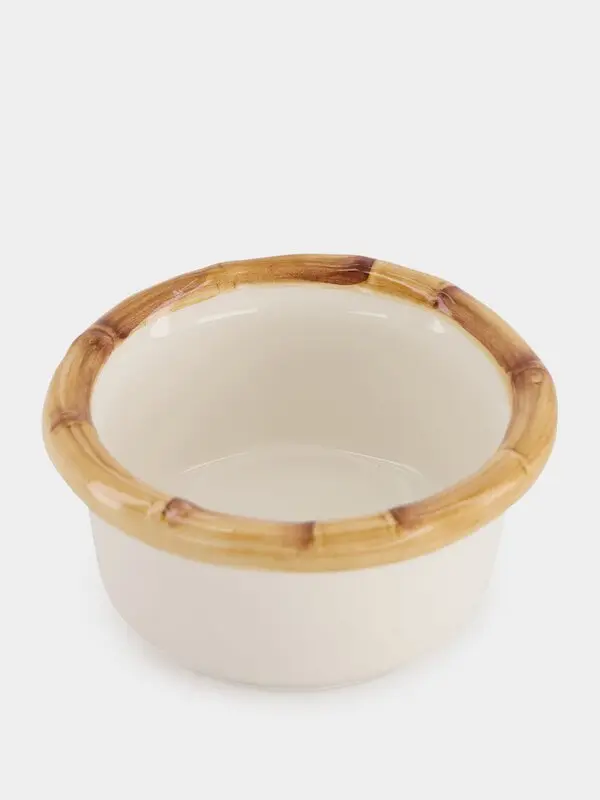 LES-OTTOMANS Bamboo Rim Ceramic Starter Plates