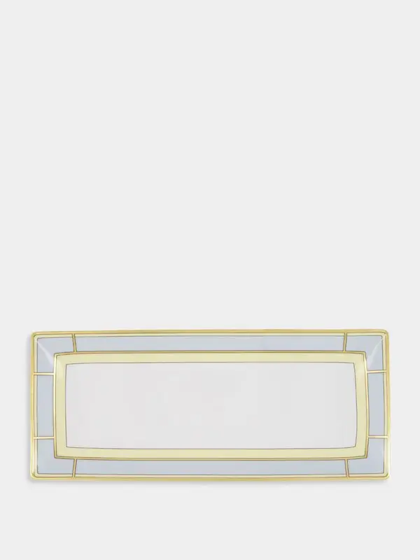 GINORI 1735 Celeste Porcelain Diva Rectangular Tray - Multicolour