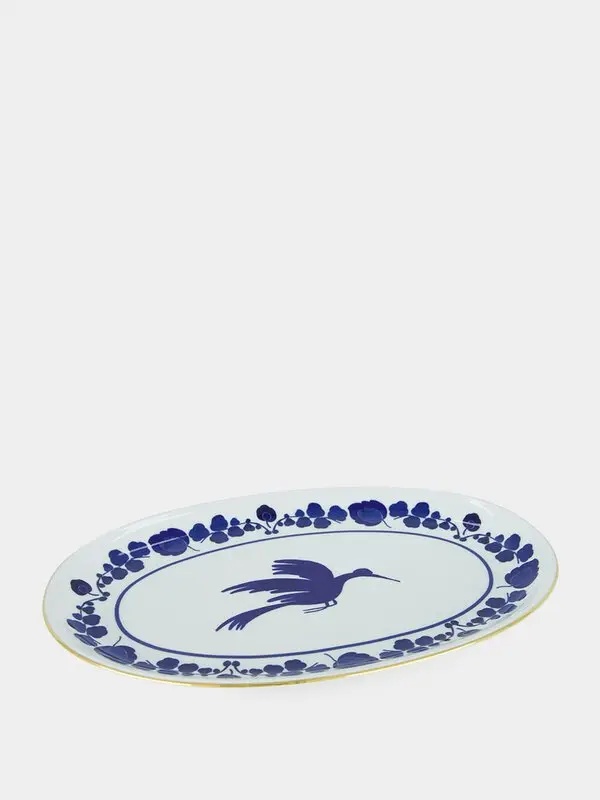 La DoubleJ Wildbird Oval Platter In Porcelain