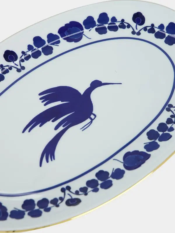 La DoubleJ Wildbird Oval Platter In Porcelain