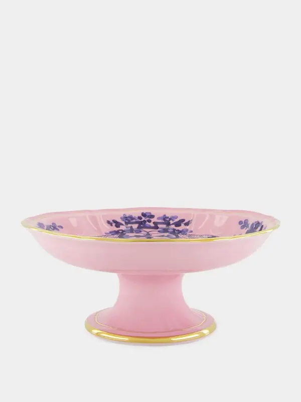 GINORI 1735 Azalea Oriente Italiano Porcelain Fruit Holder - Pink