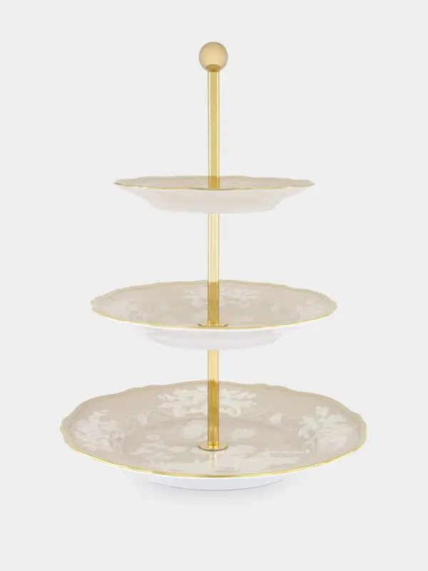 GINORI 1735 Oriente Italiano 3-tier Serving Stand - Beige