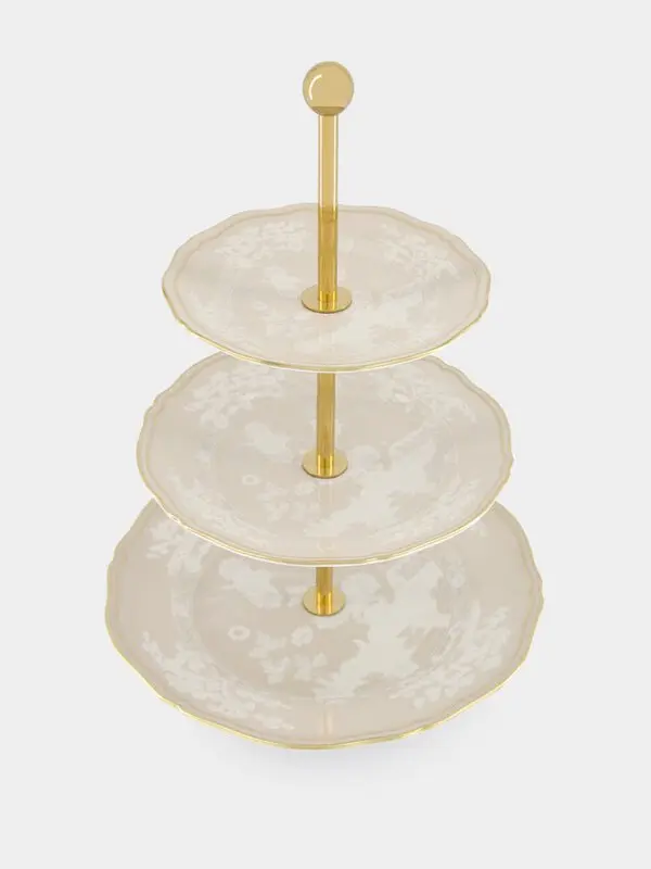 GINORI 1735 Oriente Italiano 3-tier Serving Stand - Beige
